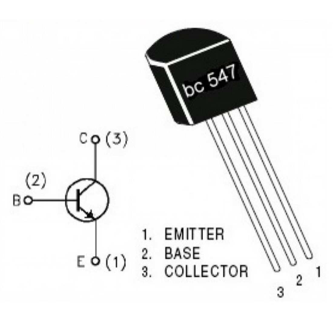 Buy BC547 NPN Transistor 45V 100mA TO-92 Package
