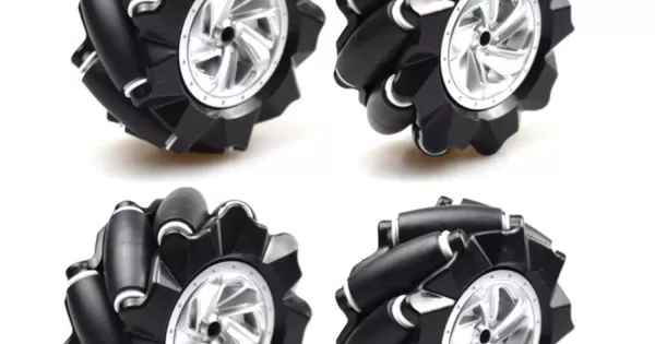 Buy 80mm-A Mecanum Wheel Compatible with 6.7mm Coupling (Pack of 4)-Black